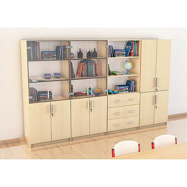 Set mobilier scolar pentru depozitare si expunere materiale didactice ...