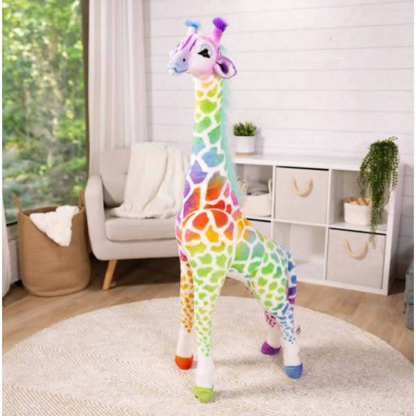 Melissa&Doug - Girafa gigant din plus Rainbow