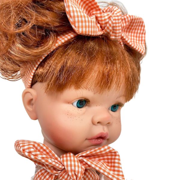 Papusa Nines D\'Onil, Joy, cu parul roscat, cu fundita roz, cu miros de ...