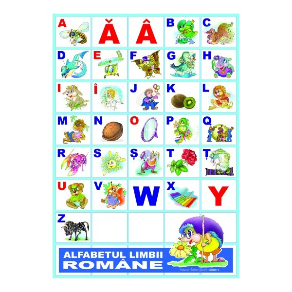 Alfabetul limbii romane fara sipci de plastic - 31 planse